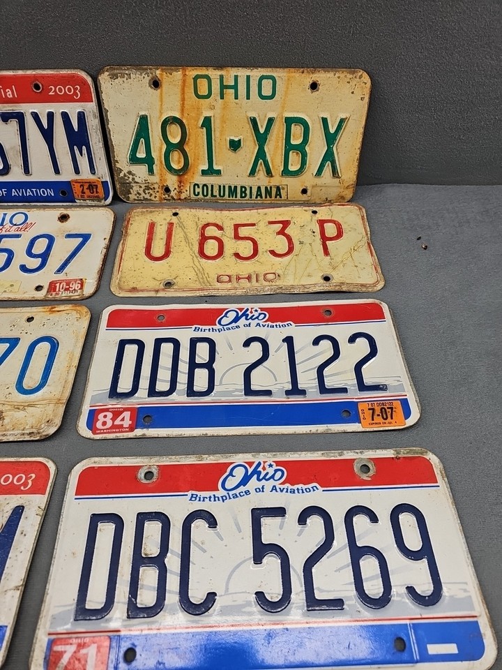 VINTAGE EXPIRED OHIO LICENSE PLATE LOT OF 9 | eBay