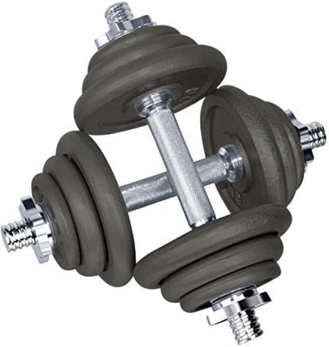 50KG Adjustable Dumbbell Set Solid Cast Iron Weights Handle Gym ...