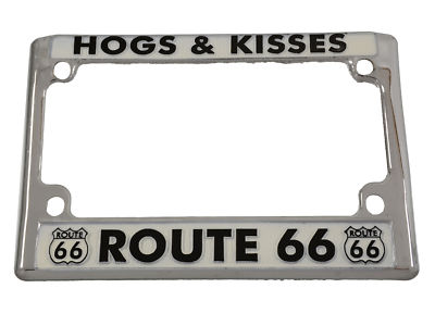 Corvette Highway Route 66 Motorcycle License Plate Frame Hogs & Kisses ...