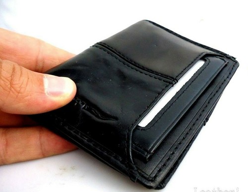 Men's Full Leather wallet 10 Credit Card Slots 2 id windows 2 Bill ...