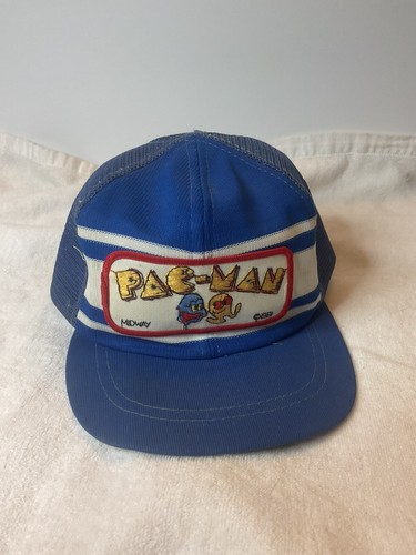 Pac-Man Snapback Hat Cap 1981 Pacman Retro Big Patch Trucker Mesh ...