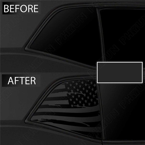 2x Matte Black American Flag Window Decal Sticker For Dodge Challenger ...