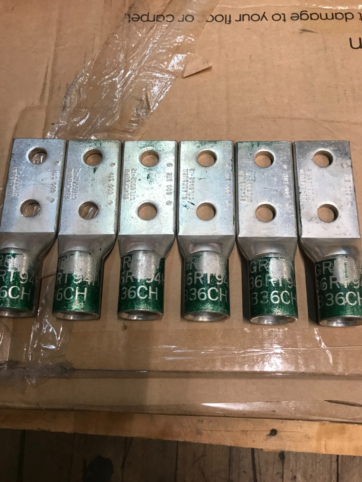 Blackburn® CTL6002-12 CTL 2-Hole Compression Lug, 600 kcmil (Lot of 6 ...