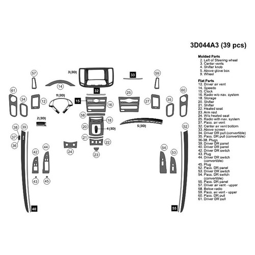 For Infiniti G37 10-13 B&I Combo Bronze Burlwood Large Dash Kit 39 Pcs ...