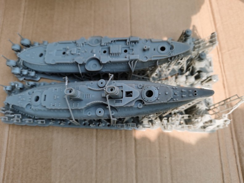 3D Printing 1/700 French Jaureguiberry battleship +Bouvet battleship ...