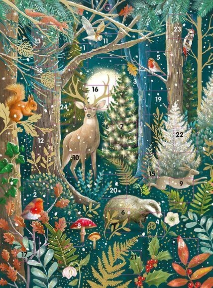Traditional Advent Calendar Winter Forest - 24 Doors Christmas Xmas ...