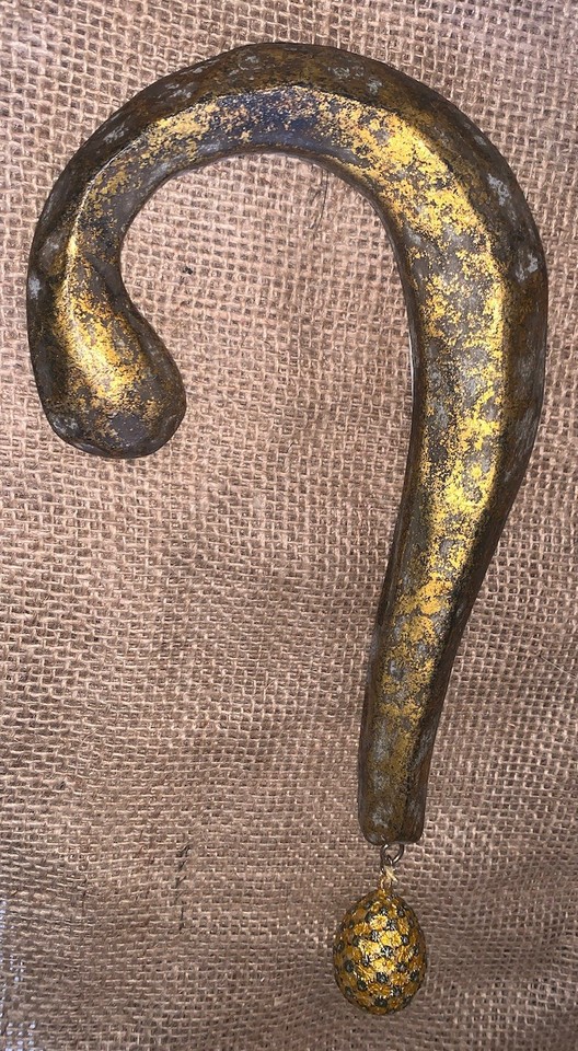 VTG Florentine Gold Gilt QUESTION MARK w/Jeweled DOT 10.5”L 5.25”W ...