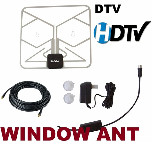 PAPER THIN HD TV DIGITAL ANTENNA W/ DTV Booster CAMPER RV BOAT WINDOW ...