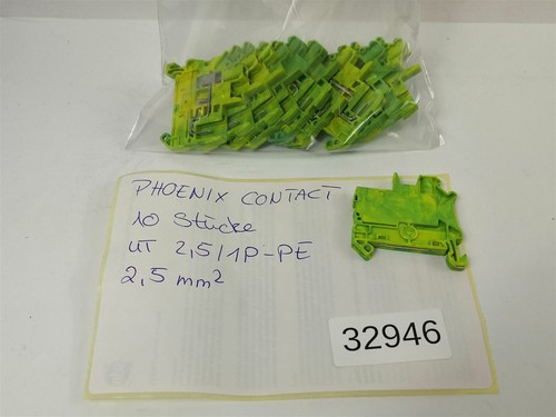 10Pcs Phoenix Contact Ut 2.5/1p-pe 2.5mm² Green Loop Clip Terminal | eBay