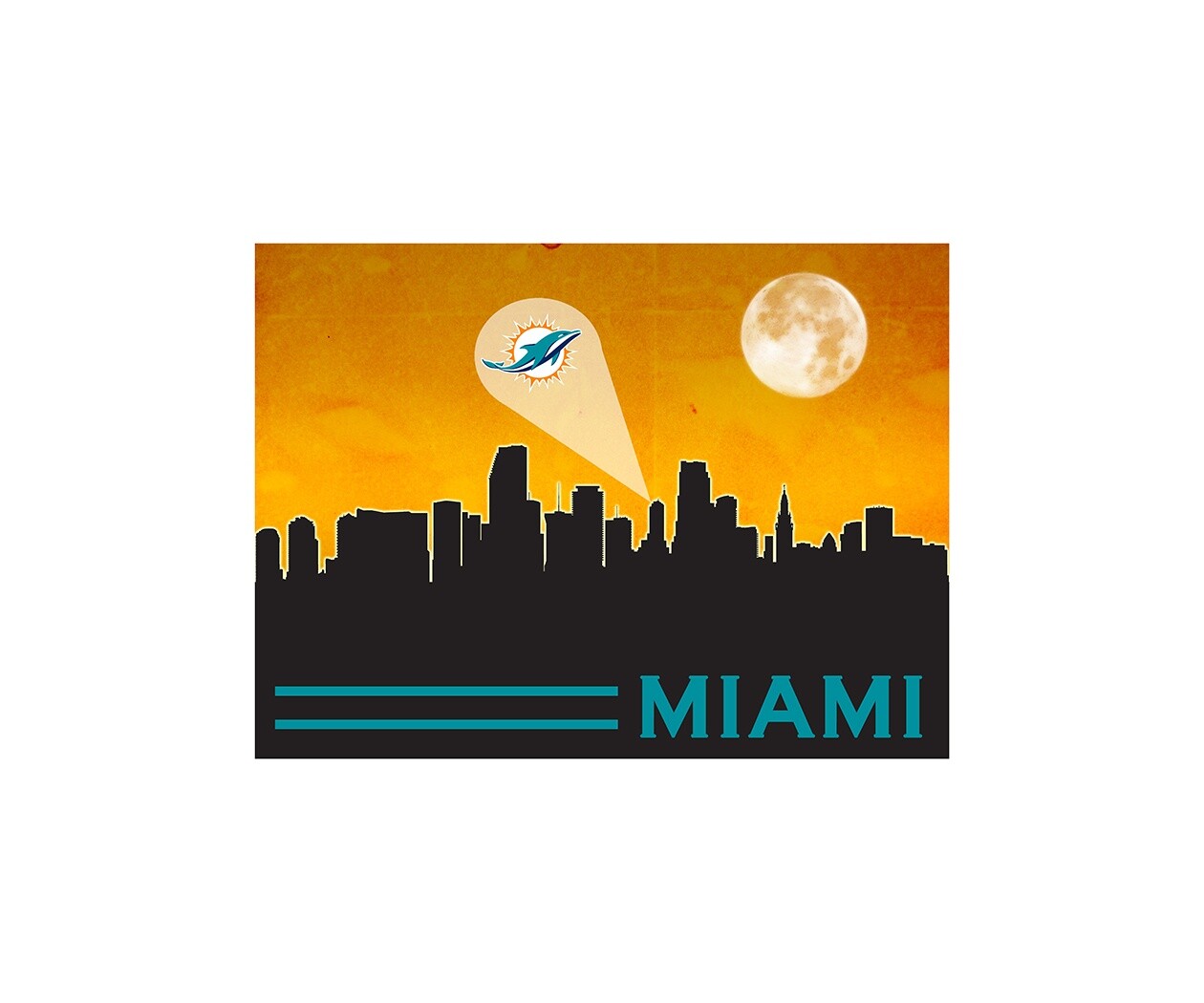 Miami Skyline Poster | eBay