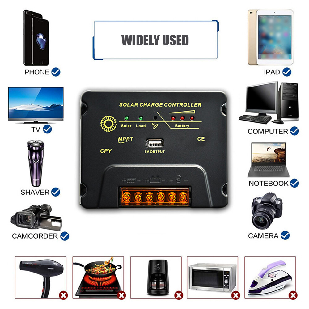 20A MPPT Solar Controller 12V 24V Solar Charge Controller Auto Focus ...