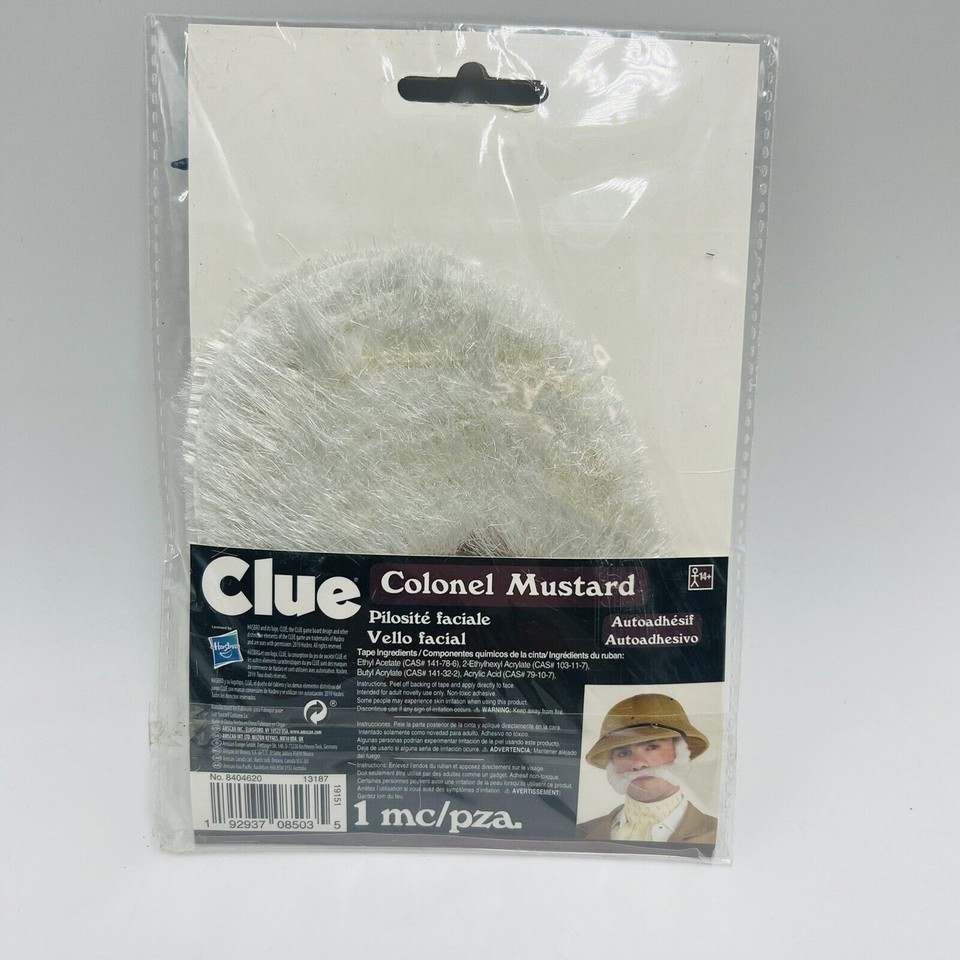 Clue Colonel Mustard Facial Hair Halloween Costume New | eBay