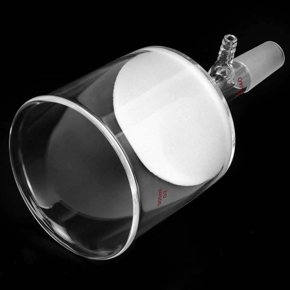 500mL Glass Buchner Funnel G2 Medium Frit 24/40 Joint + 100pc 93 mm ...