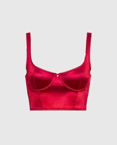 La Senza Women's Sexy Lingerie Unlined Satin Balconette Bra Top Brand ...