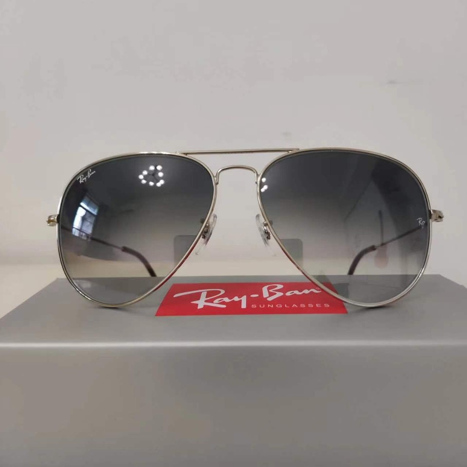 RAY-BAN RB3026, aviator sunglasses ,Silver Frame/Large 62mm Gradient ...