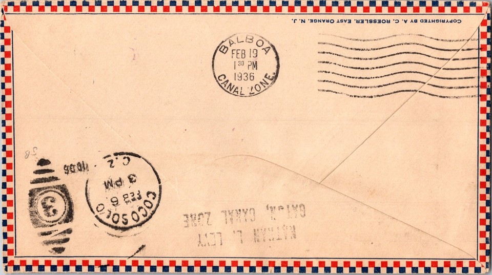 CANAL ZONE Galapagos Squadron Flight Panama Canal Railroad Post Office ...