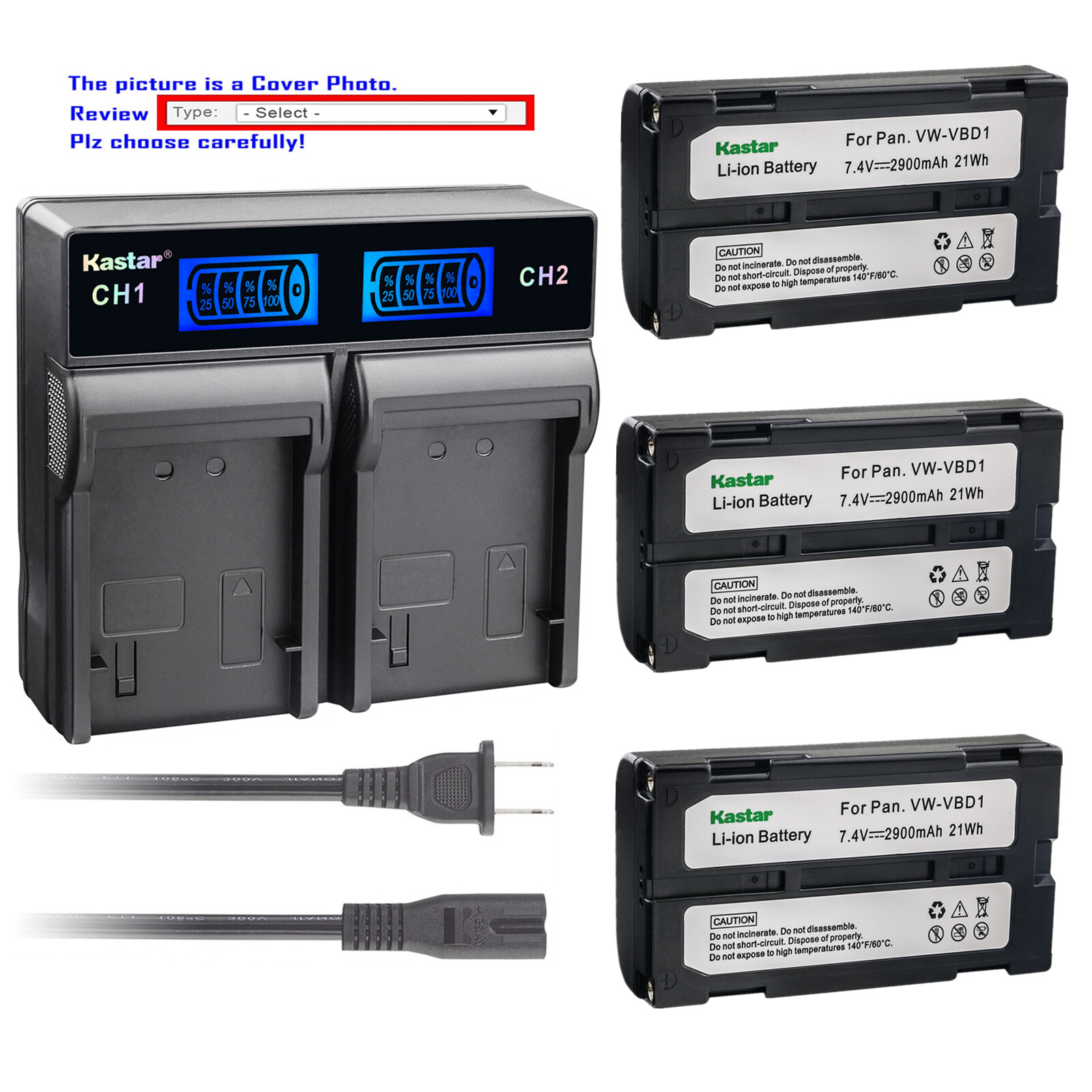 Kastar Battery LCD Rapid Charger for Proscan PRO 898LH PRO 998LH SDL30 ...