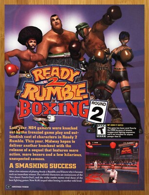 2000 Ready 2 Rumble Boxing: Round 2 N64 Print Ad/Poster Original Video ...