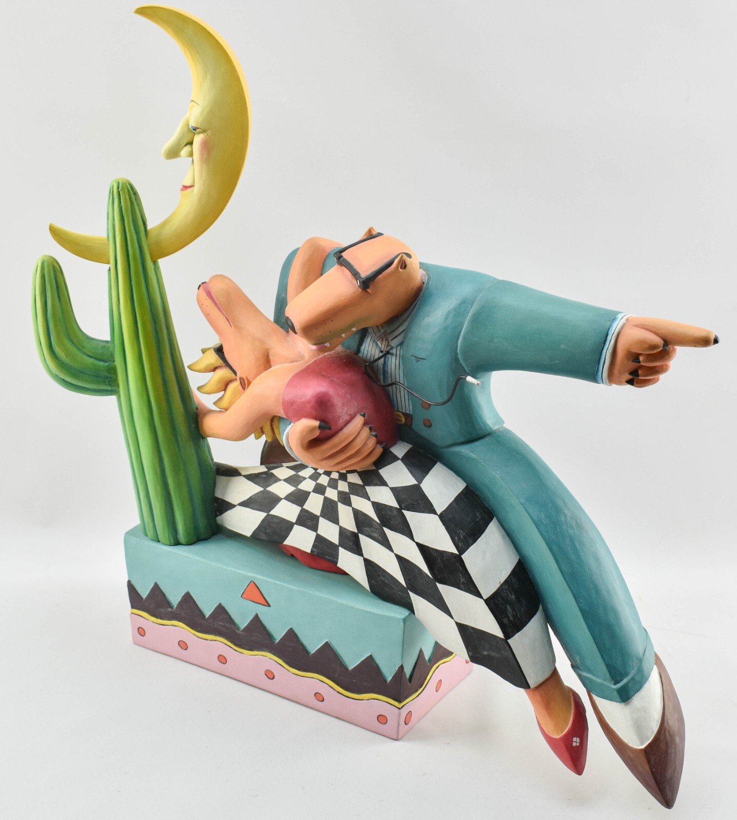Painted Wood Sculpture "Passion That Kills" Signed Markus Pierson 72/ ...
