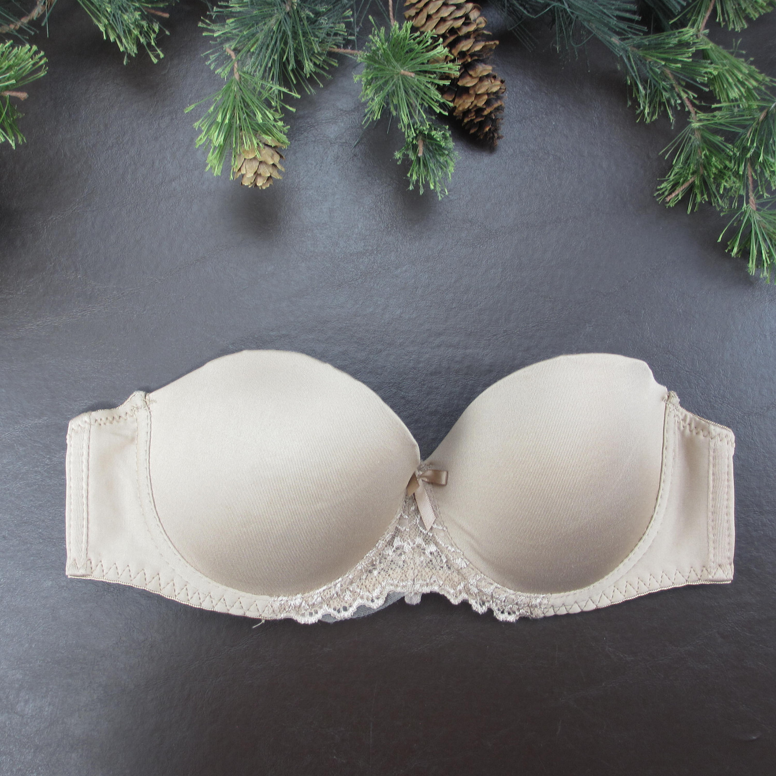 rue21 Bra 34B Tan Padded Push-Up Strapless Clasp Back | eBay