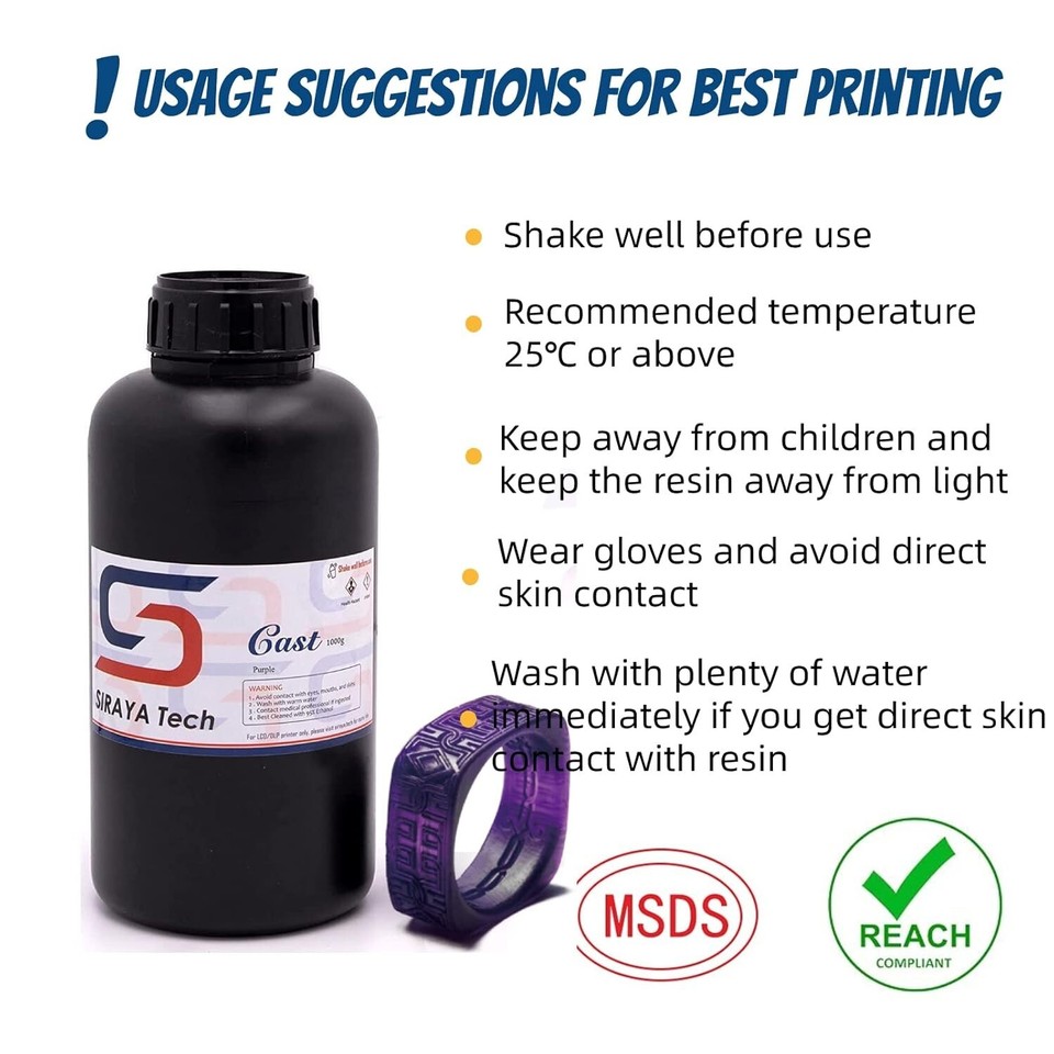 Cast 3D Printer Resin Easy to Print Use and Burn High Resolution ...