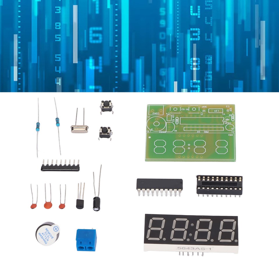 Digital Clock Kits 4 Digit Electronic Soldering Clocks With Second ...