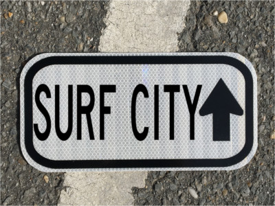 SURF CITY NC road sign 12"x6" - DOT style - beach Topsail ocean surf ...