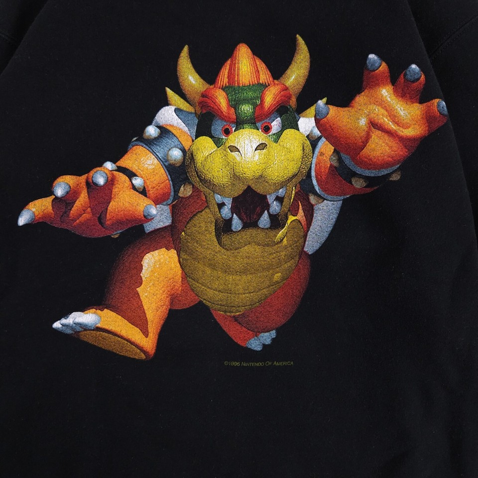 Vintage Super Mario SweatShirt Bowser Nintendo 64 Video Game 90s Super ...