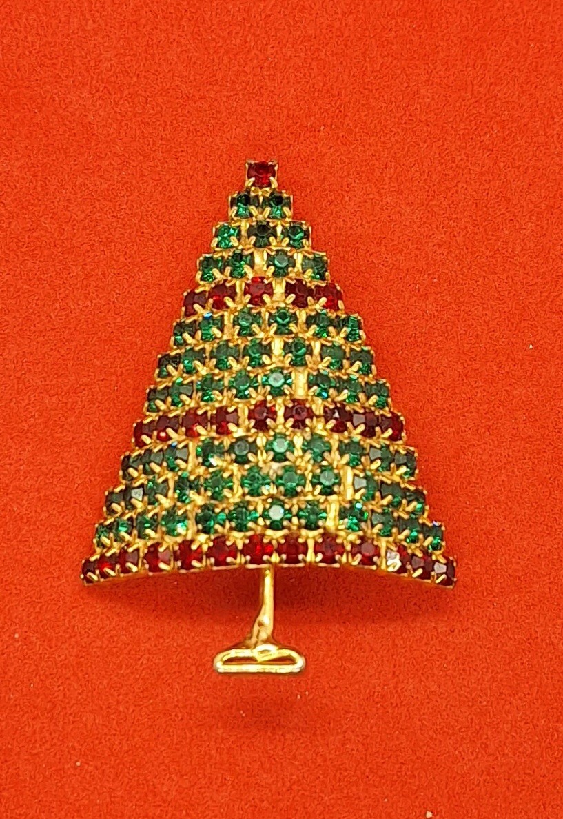 Vintage Christmas Tree Brooch, Unbranded - Gem