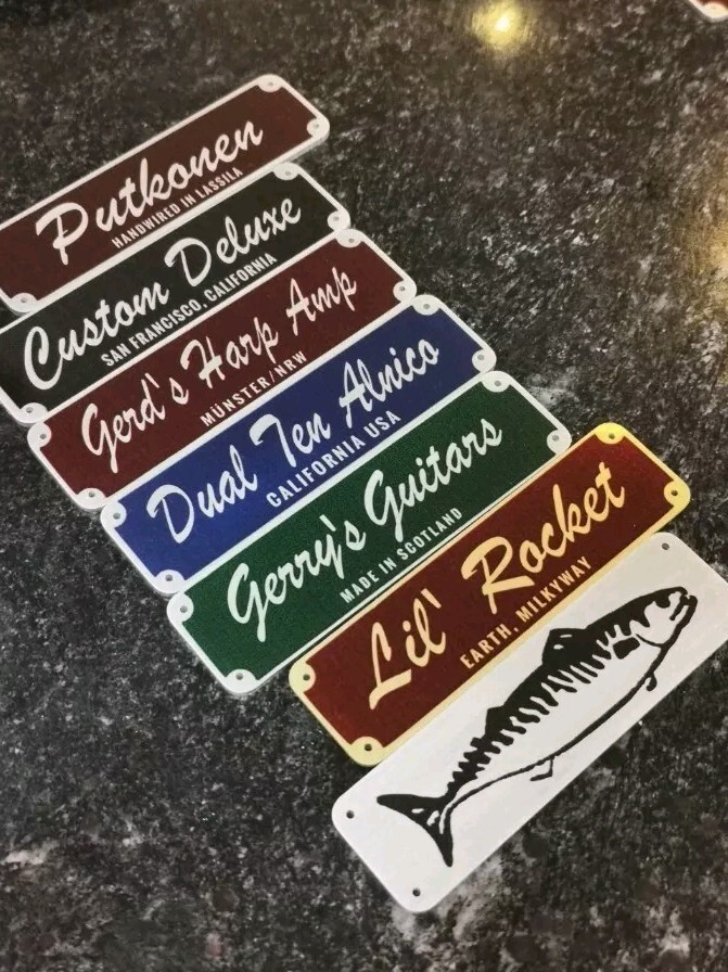 Fender Style Custom Aluminium Logo Amplifier Amp Badge Decal Tweed 5e3 ...