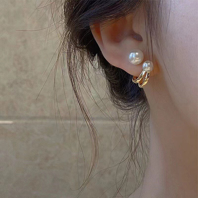2021 Korean Luxury Pearl Earrings for Women Fashion Simple Pearl Stud ...