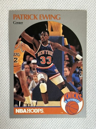 1990-91 NBA Hoops Patrick Ewing #203 Basketball Card New York Knicks ...