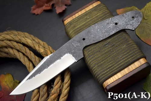 Custom Hammered Spring Steel 5160 Blank Blade Hunting Knife,No Damascus ...