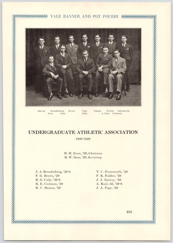 1929 Yale Banner & Pot Pourri ORIGINAL PAGE Undergrad Athletic Assoc ...