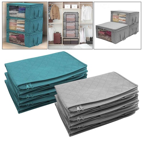 3 Pieces Collapsible Wardrobe Storage Bag Non-woven Clothes Tidy ...