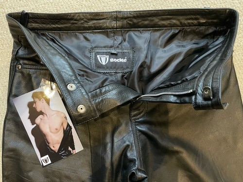BOCKLEDER BOCKLE Black 1991 Röhre Leather Pants Jeans 34W | eBay UK