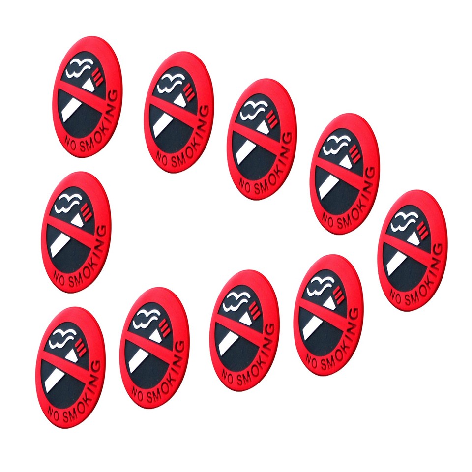 5/10Pcs Mini NO SMOKING Sign Warning Logo Rubber Stickers Car Taxi ...