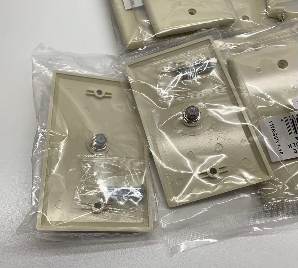10 Pack Amertac RG6 Coax Wall Plates VWRG6IV1-10 | eBay