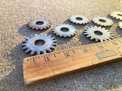 Eight Small GEARS Steam Punk Art Cogs Sprocket Steel Toolbox Tiedye ...