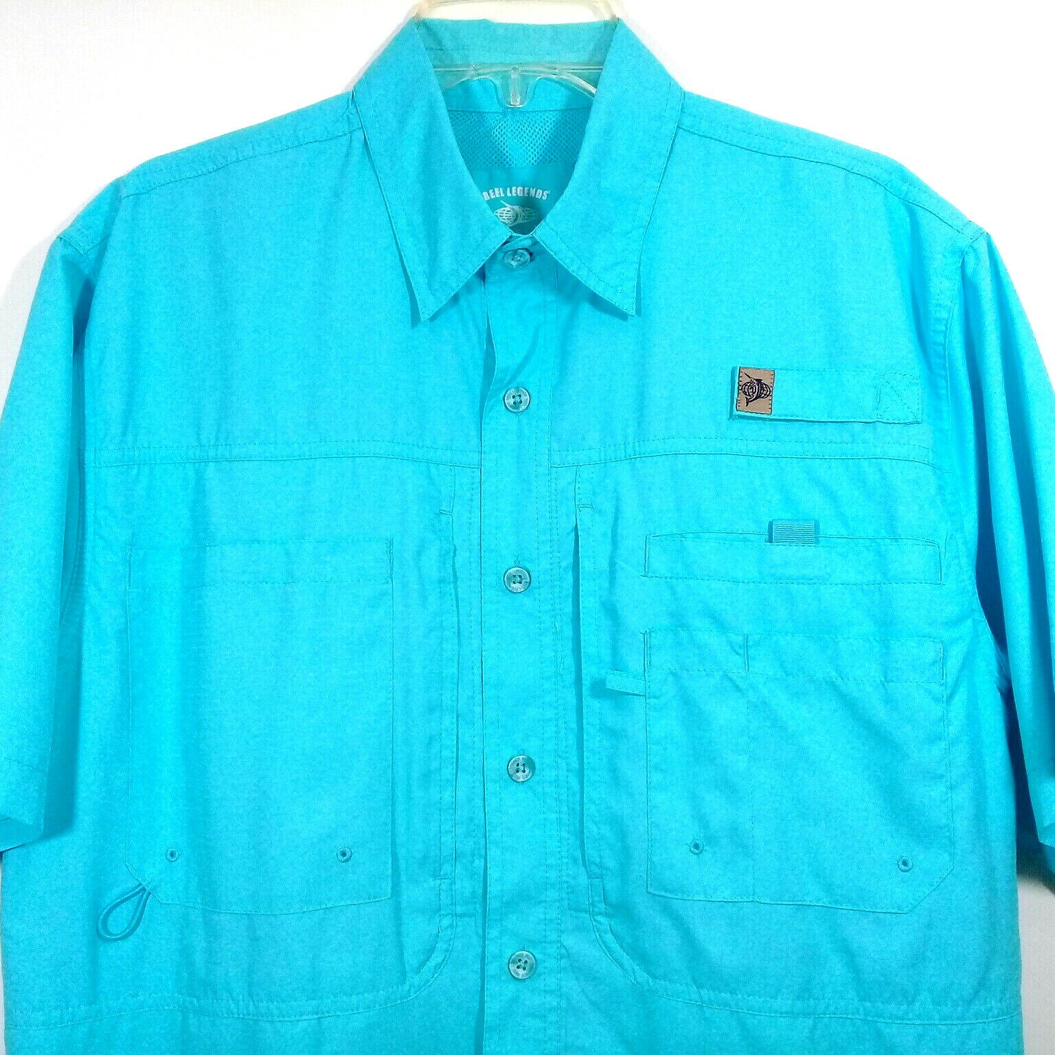 Reel Legends Fishing Shirt Adult Small Button Up Saltwater II UPF 50 ...