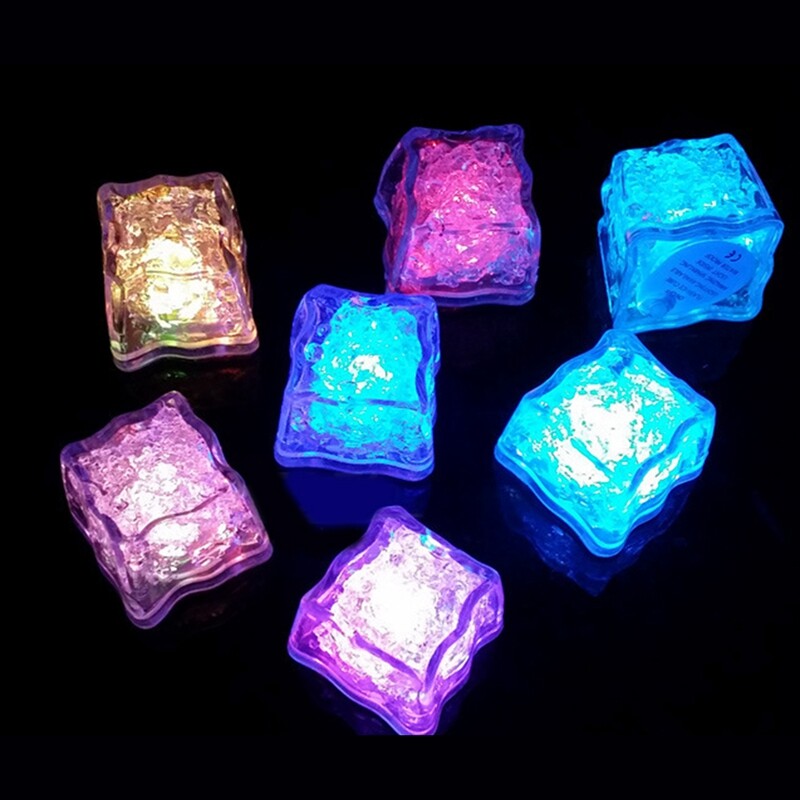 12PCS LED Ice-Cube Slow Flashing Glow in the Dark Light for Bar ...