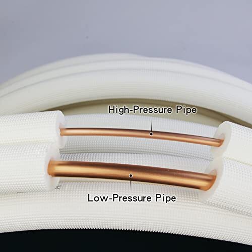 16ft Length Mini Split Line Set,1/4" 1/2" OD Copper Pipes Tubing and 3/ ...