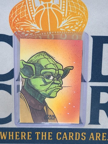 2024 Topps Star Wars Chrome Galaxy ERICK BASIO Sketch Art Yoda BS | eBay