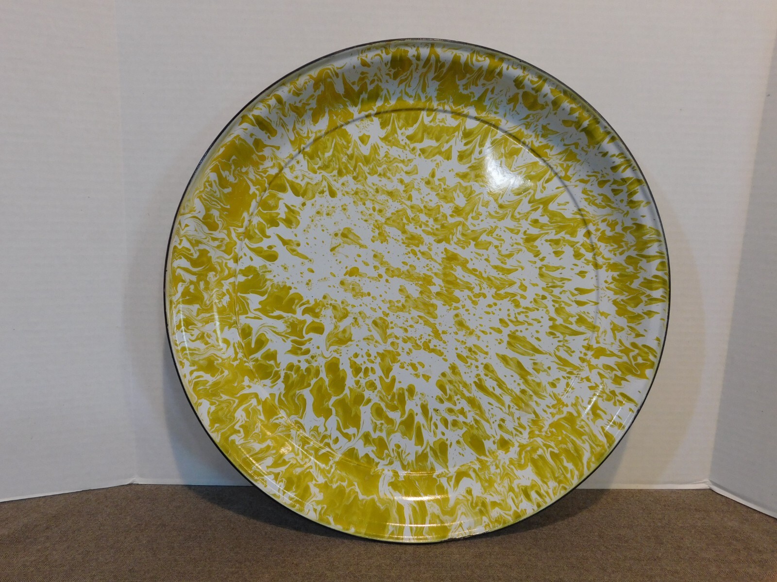 Vintage Yellow Spatterware Enamelware Tray 17-3/4" | eBay