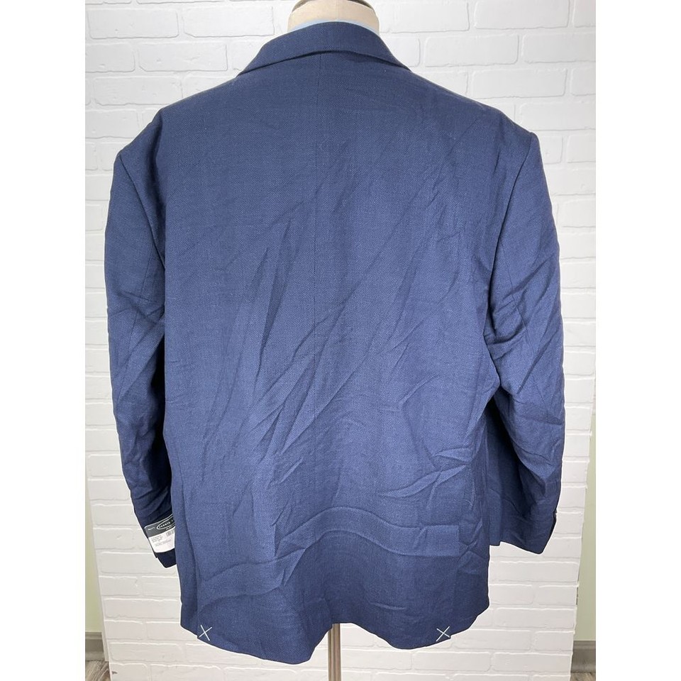 Pronto Uomo Platinum Blazer 52R Blue Black Wool Stretch Suit Jacket ...