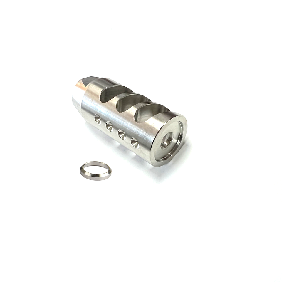 Stainless Muzzle Brake 1/2-28 thread .22LR .22 Compensator Ruger 1022 ...