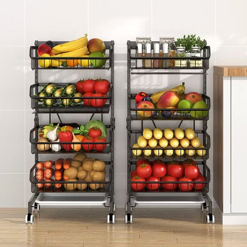 Kitchen Vegetable Trolley Storage Basket Shelf Fruit Holder Rack ...