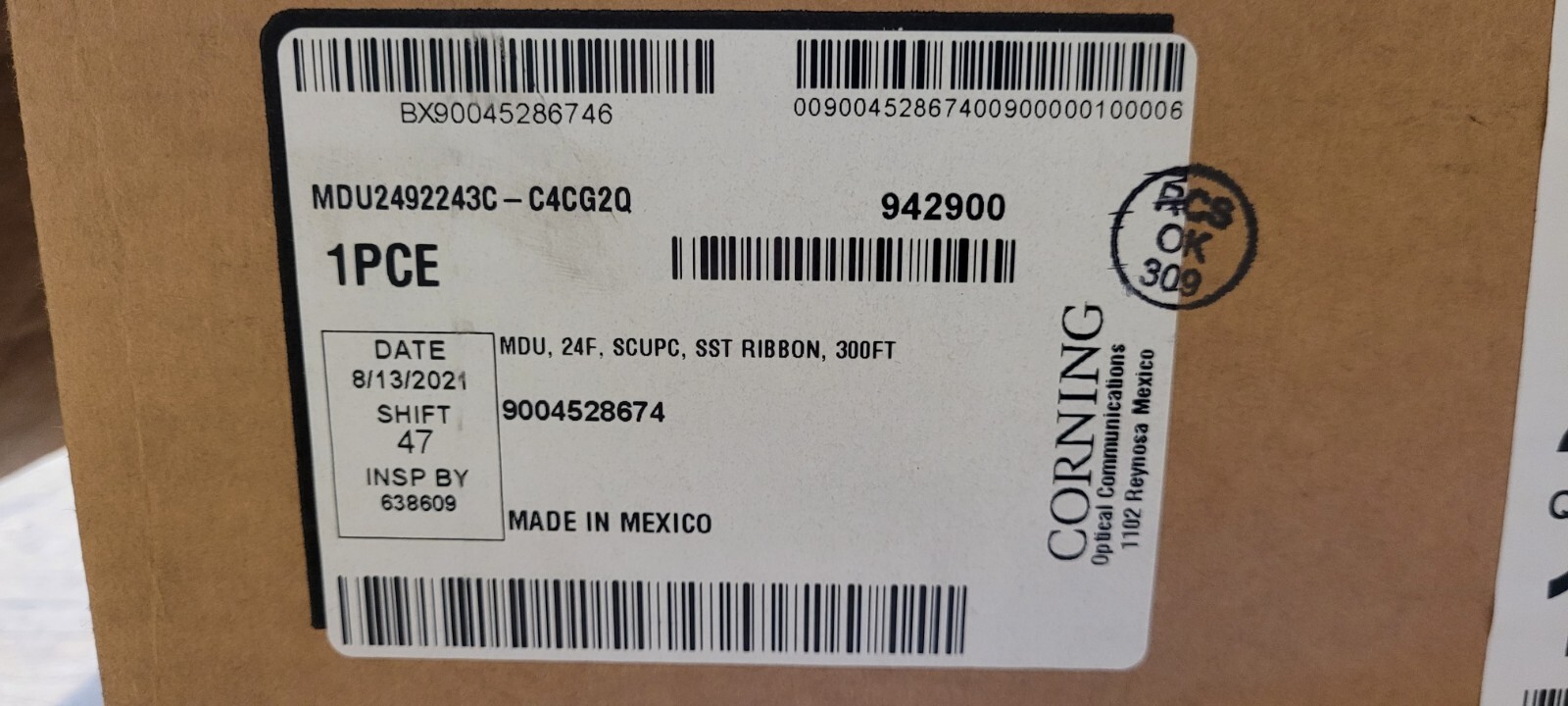 (QTY. 6) Corning Fiber Optic Cable MDU Terminal 24F, SCUPC, SST RIBBON ...