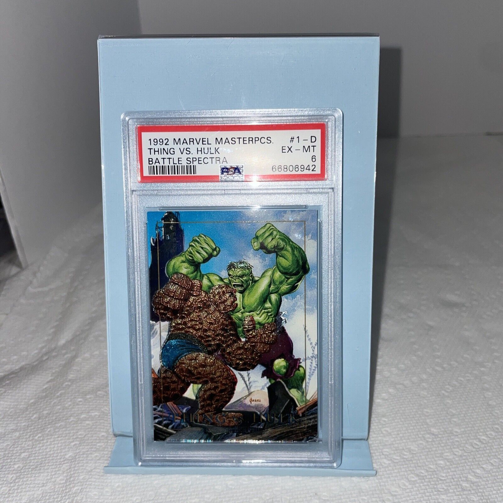PSA 6 EX-MT 1992 Marvel Masterpieces THING vs HULK Battle Spectra #1-D ...