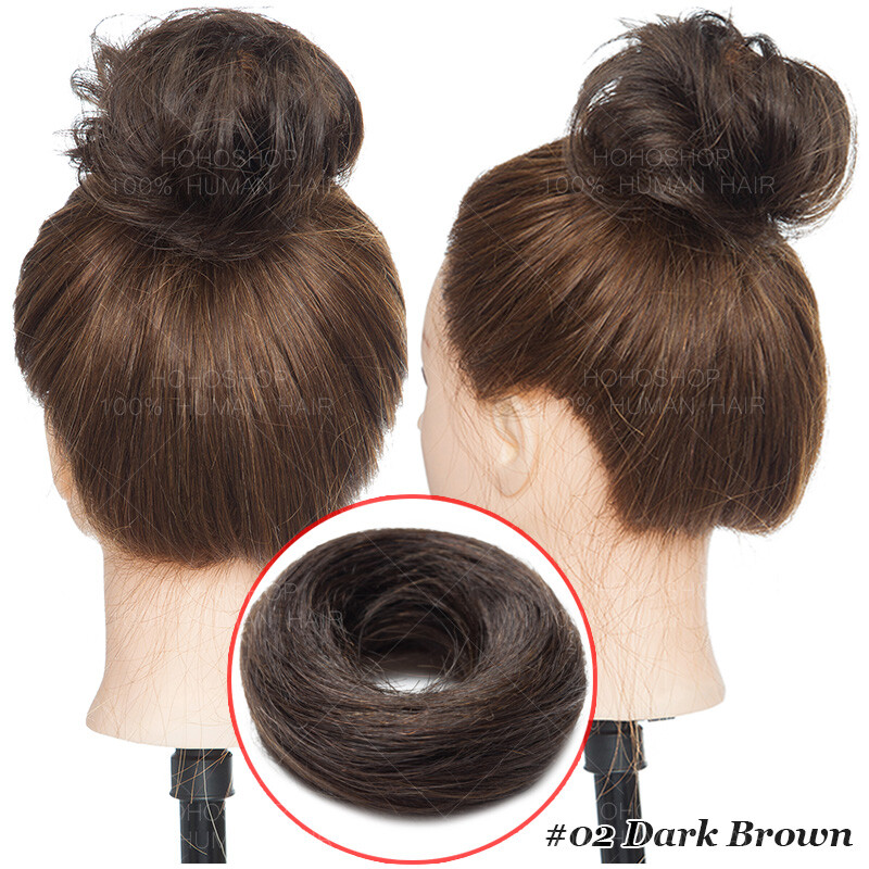 REMY Haarknoten 100% ECHTHAAR Dutt Bun Gewellt Scrunchie Haarteil Clip ...